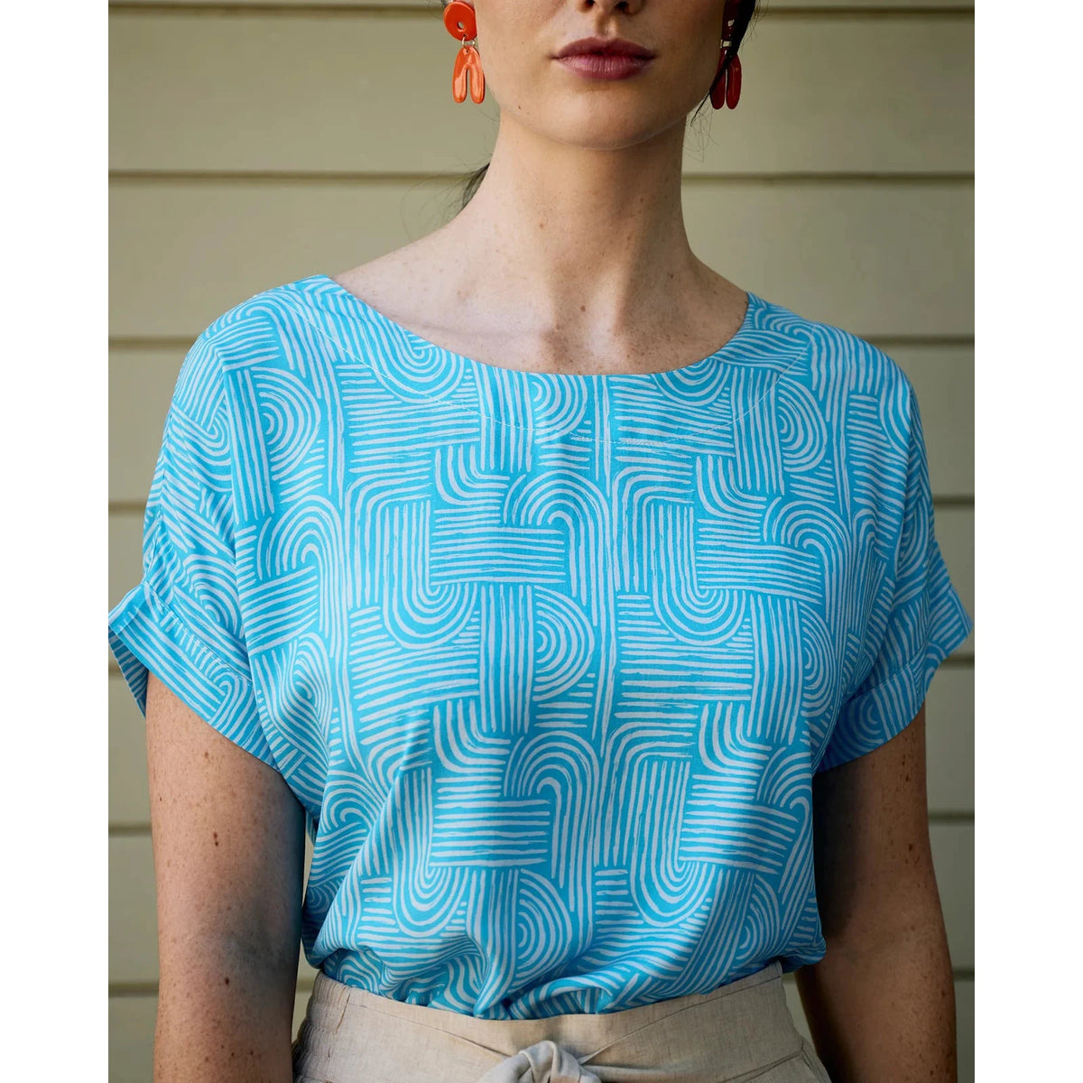 Marble Top | Blue Geo | Purr Clothing